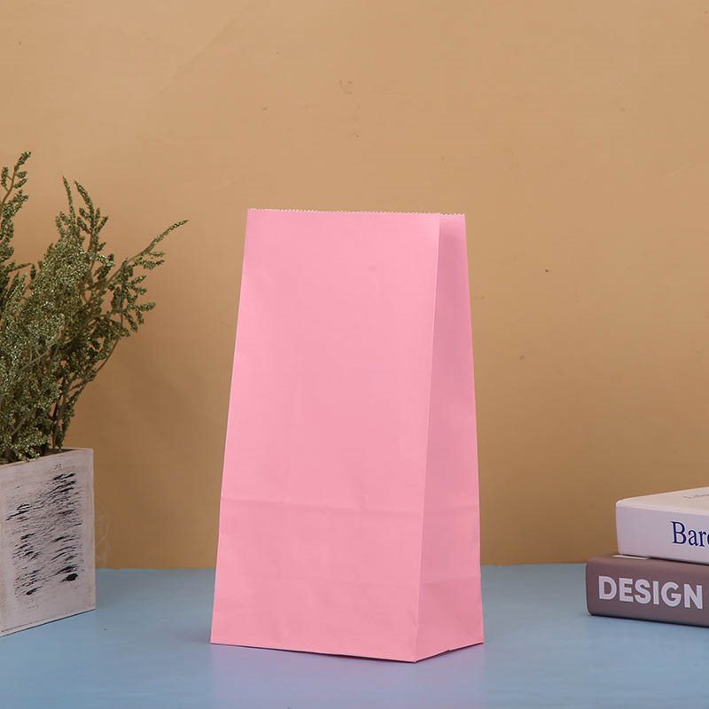 100pcs Small Pink Paper Gift Bags No Handles 90x180x60mm