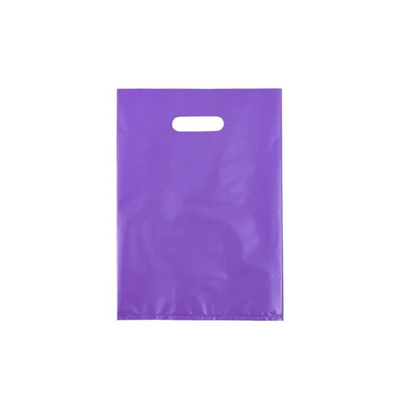 Small Plastic Carry Bags 200x300mm Purple - 100pcs