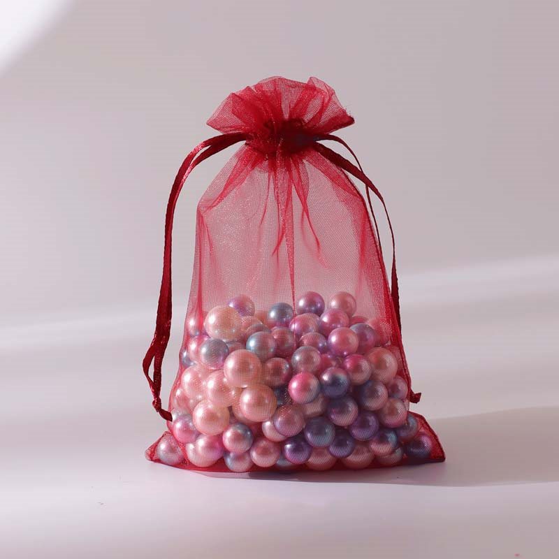 Burgundy Organza Bags
