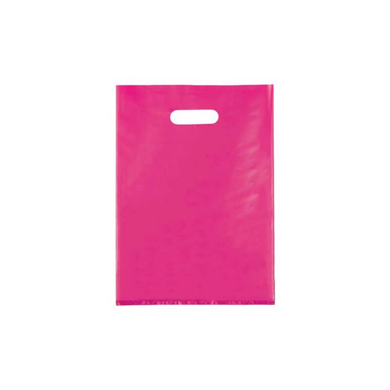Small Plastic Carry Bags 200x300mm Hot Pink - 100pcs