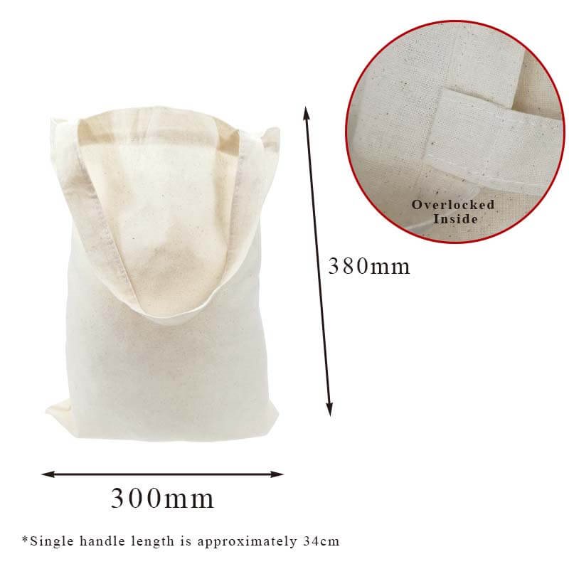 Calico Bags with Two Short Handles 300x380mm - 50pcs