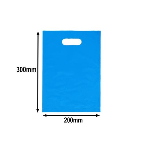 Small Plastic Carry Bags 200x300mm Blue - 100pcs
