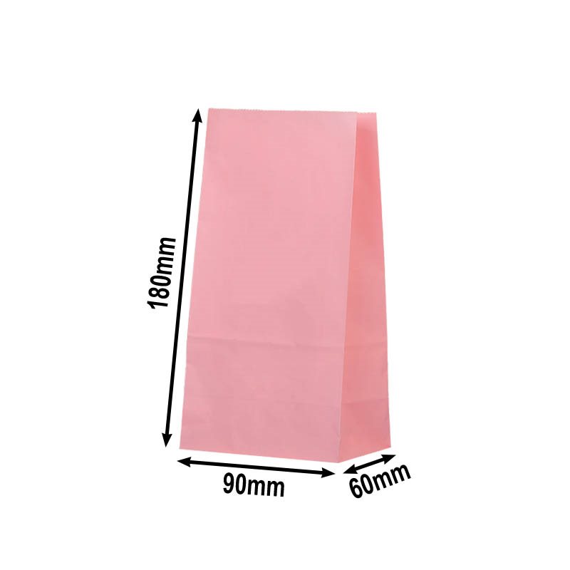 Small Pink Paper Gift Bags 90x180mm - 100pcs
