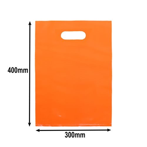 Large Plastic Carry Bags 300x400mm Orange - 100pcs
