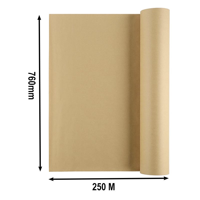 760mmx250M Kraft Brown Wrapping Paper Roll