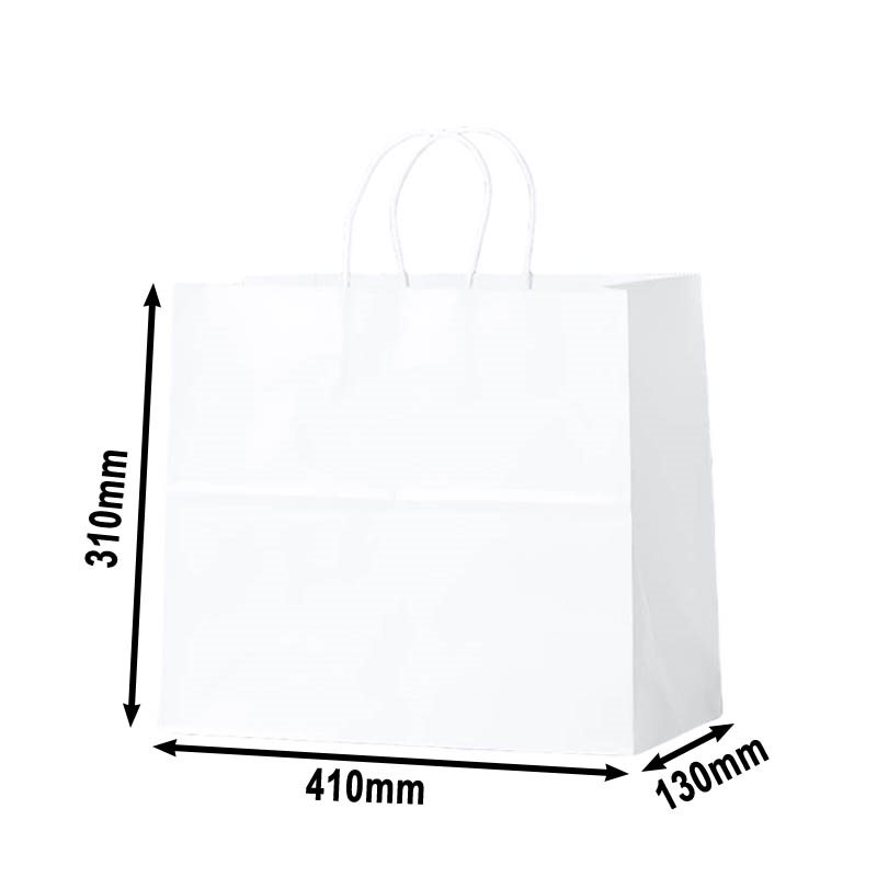 White Paper Carry Bags 410x310mm - 50pcs