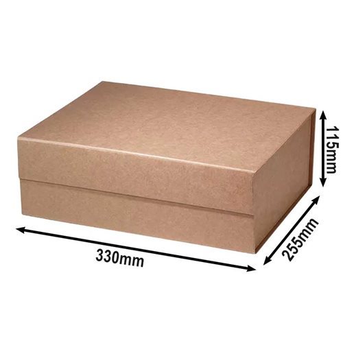 A4 Magnetic Gift Boxes Brown 330x255x115mm - 25pcs