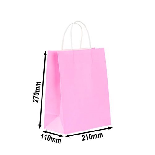 50pcs Small Light Purple Paper Carry Bags 210x270mm