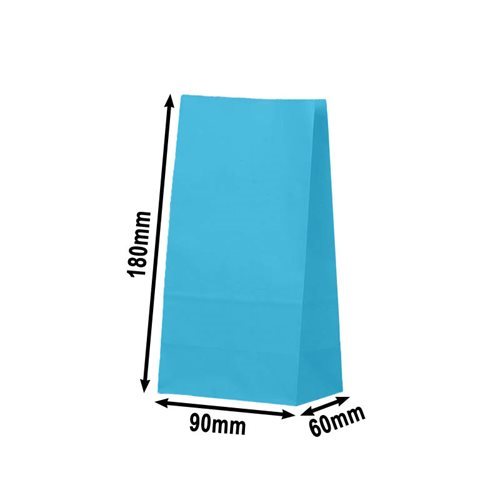 Small Blue Paper Gift Bags 90x180mm - 100pcs