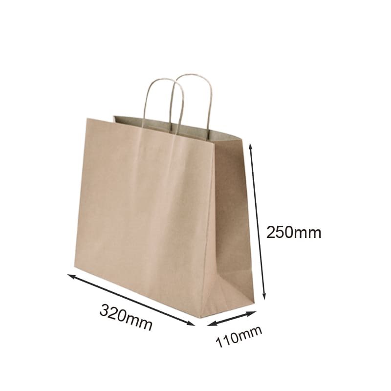 50pcs Large Brown Paper Carry Bags 450x500mm