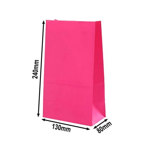 Medium Rose Pink Paper Gift Bags 130x240mm - 100pcs